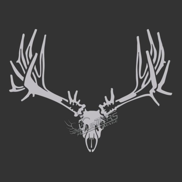 European Skull Mule Deer Window Decal – Hunters Image